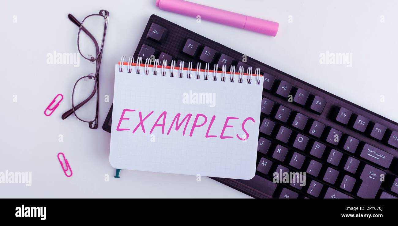 Inspiration montrant des exemples de signes. Mot écrit sur modèle d ...