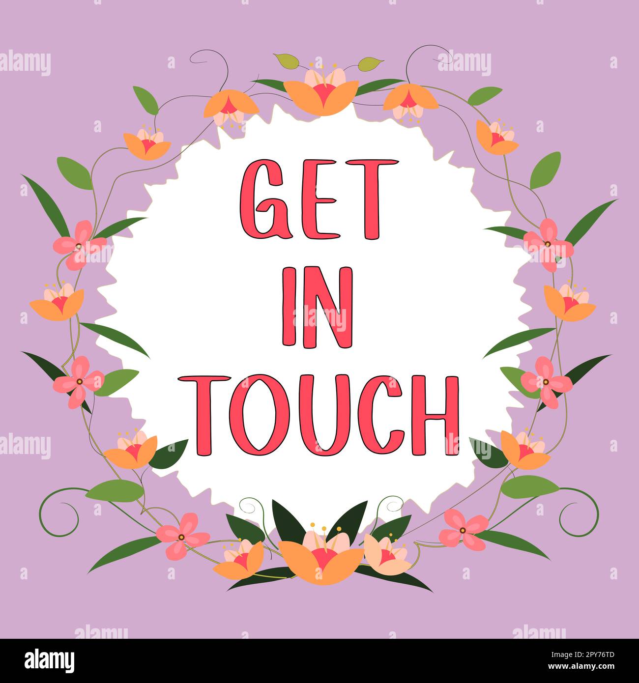 Affiche indiquant « Get In Touch ». Présentation de l'entreprise rester ...