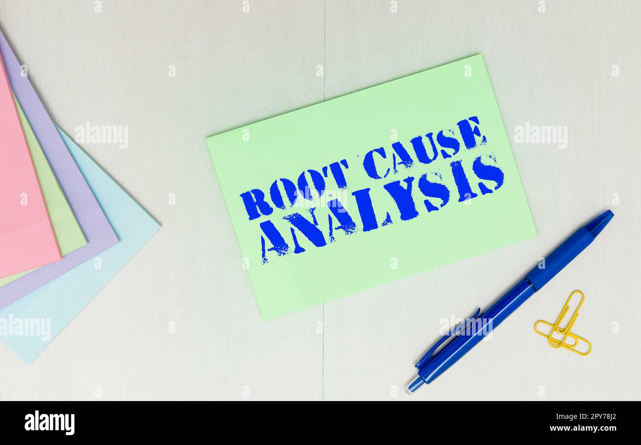 Affichage conceptuel analyse de la cause principale. Mot écrit sur la ...