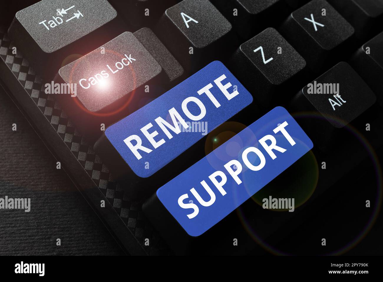 Écriture affichage du texte prise en charge à distance. Le mot écrit ...