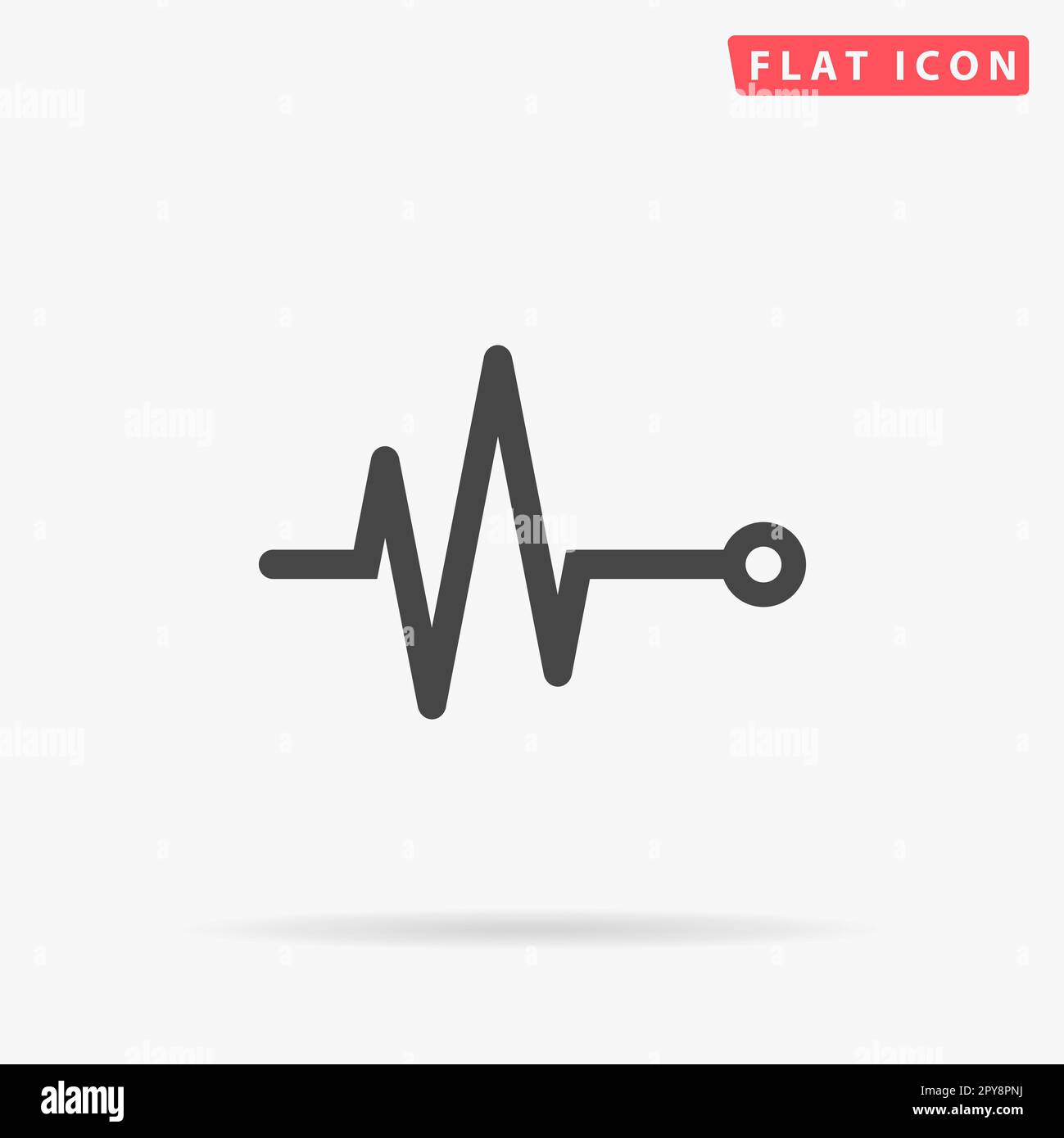 Ligne de vie - rythme cardiaque, cardiogramme. Symbole noir plat simple ...