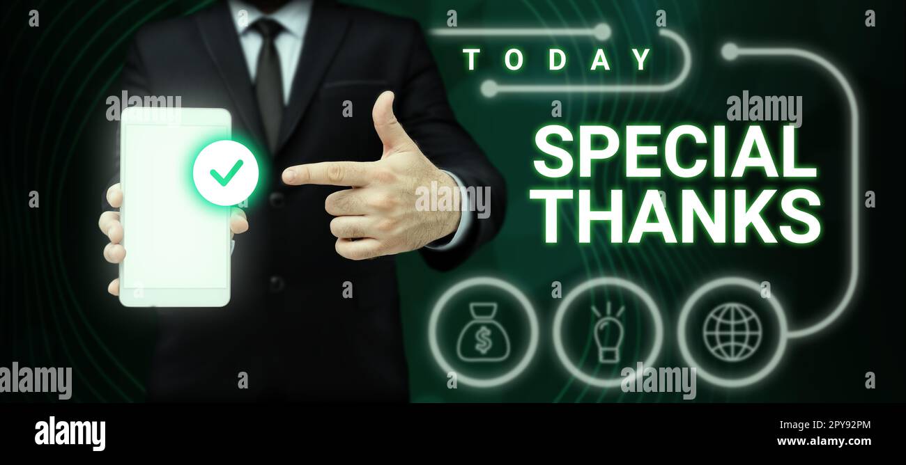 Inspiration montrant le signe spécial Merci. Présentation d'affaires ...