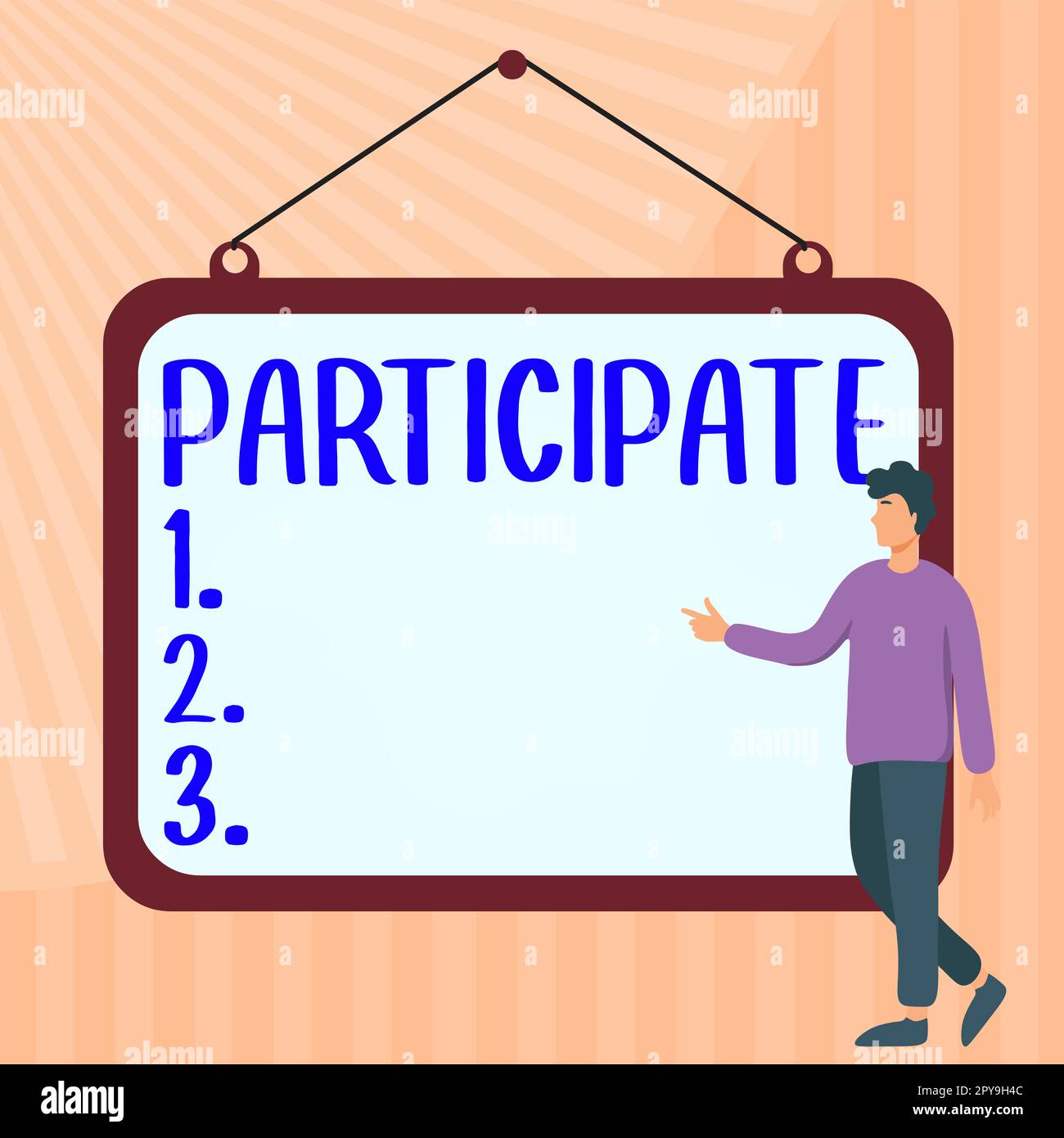 Écriture affichage du texte participer. Concept signification prendre ...