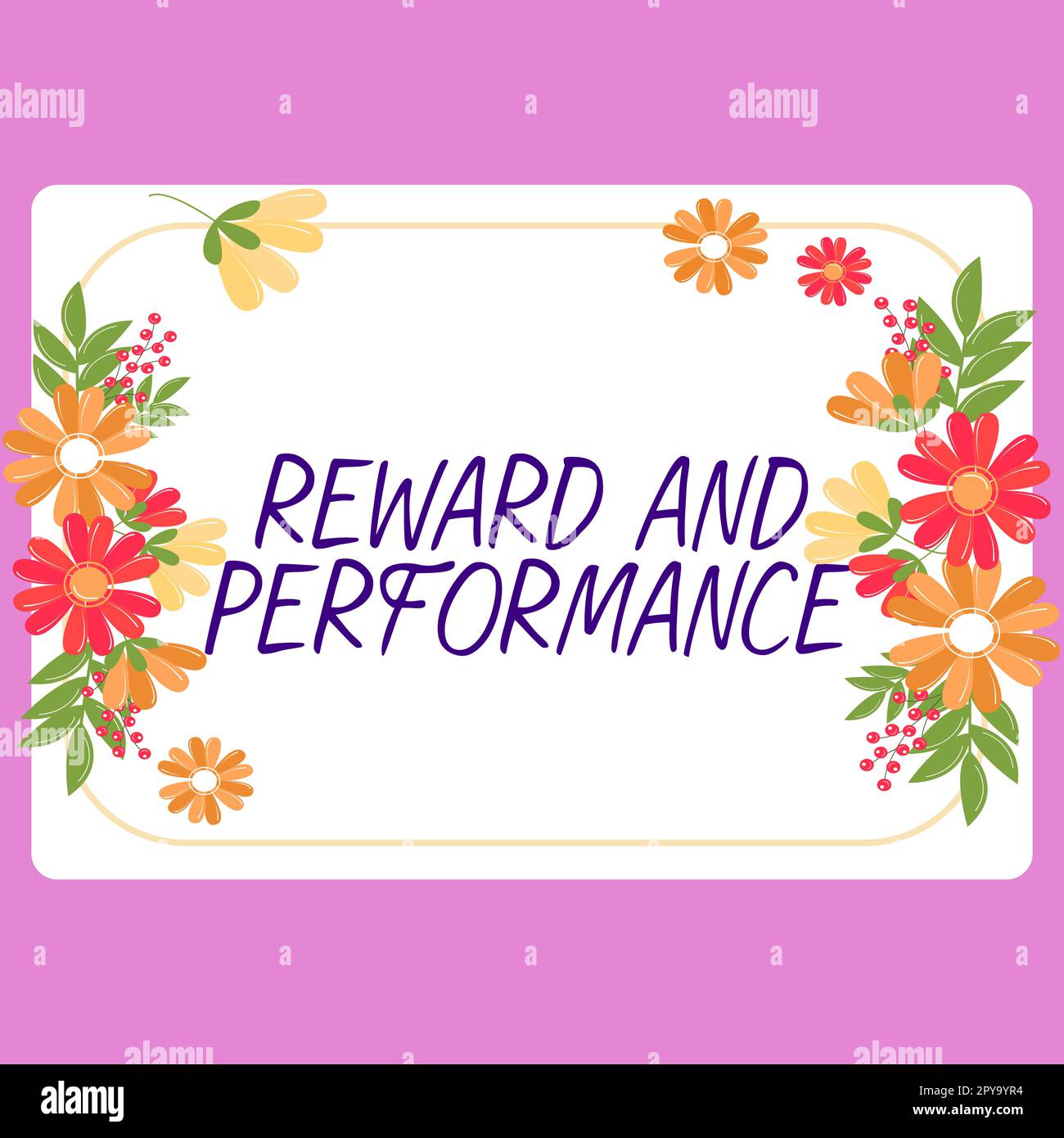 Signe d'écriture à la main récompense et performance. Photo ...