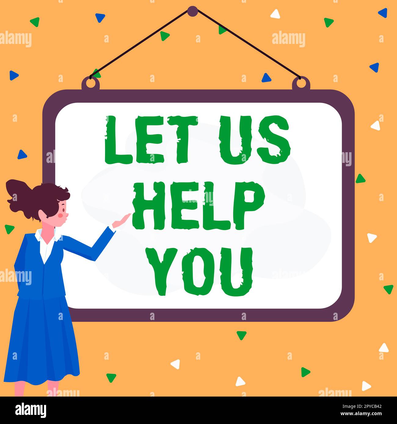 Affichage conceptuel Laissez-nous vous aider, mot écrit sur l'offre d ...