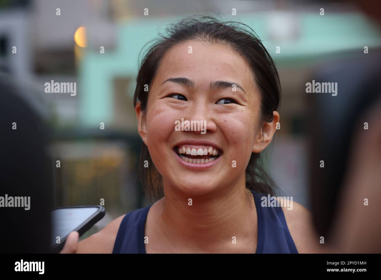 Hong Kong Athletics Championships 2023 womenHH 100m haies avec la gagnante Vera Lui Lai-Yiu, qui ...