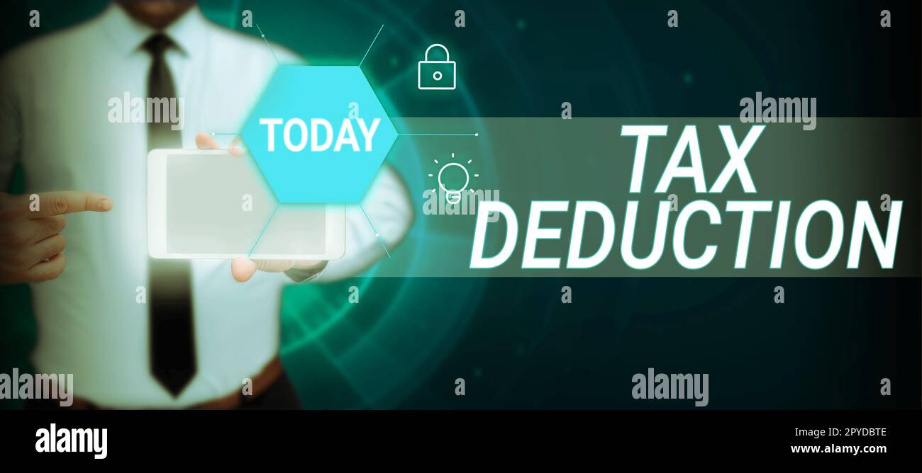 Affiche la déduction fiscale. Montant de l'aperçu de l'entreprise ...