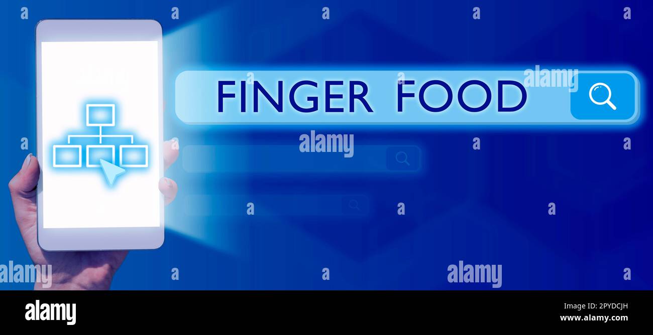 Texte d'écriture Finger Food, Word pour les produits et les digestifs ...