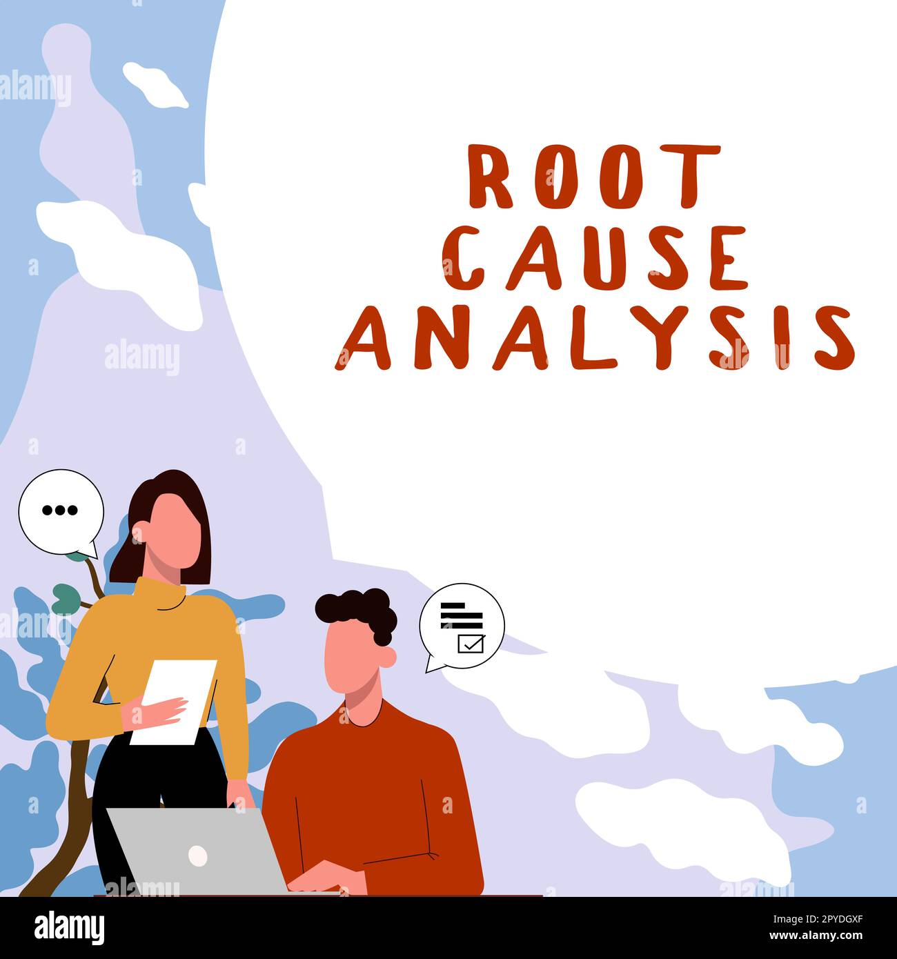 Affichage conceptuel analyse de la cause principale. Photo conceptuelle ...
