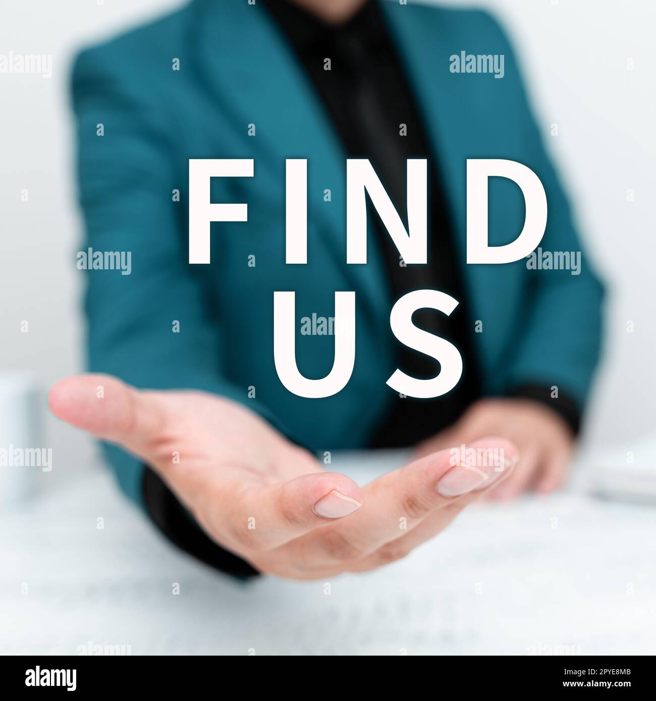 Texte signe montrant Trouvez-nous, Word pour les individus des ...