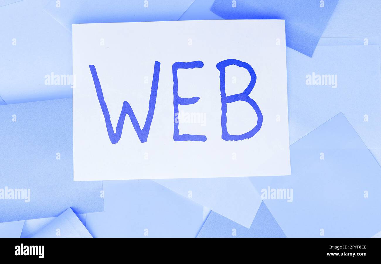 Affiche textuelle montrant le Web. Mot écrit sur un système de serveurs ...