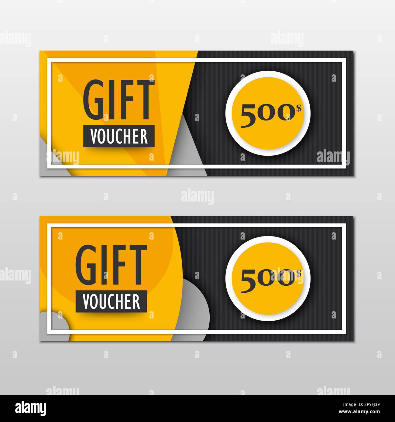 Modèle de bon cadeau Vector Modern en style matériau. Bon cadeau, carte ...