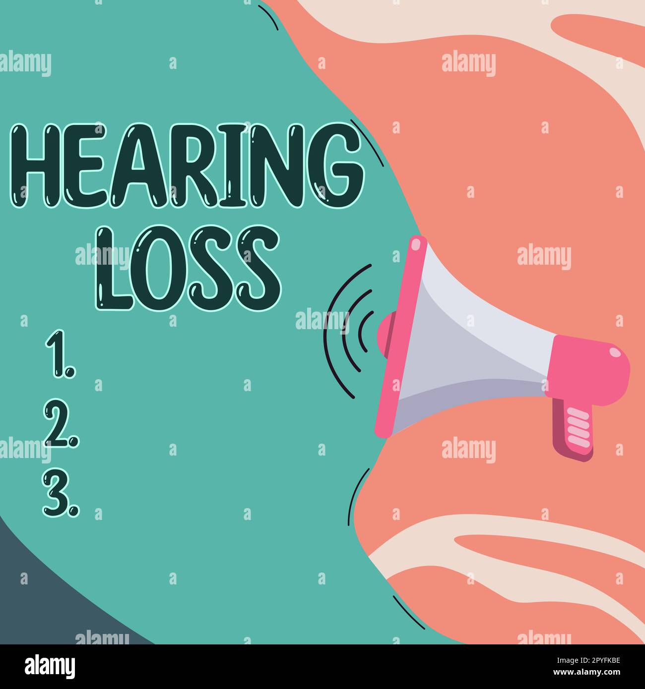 Inspiration montrant le signe de perte auditive, mot pour est l ...