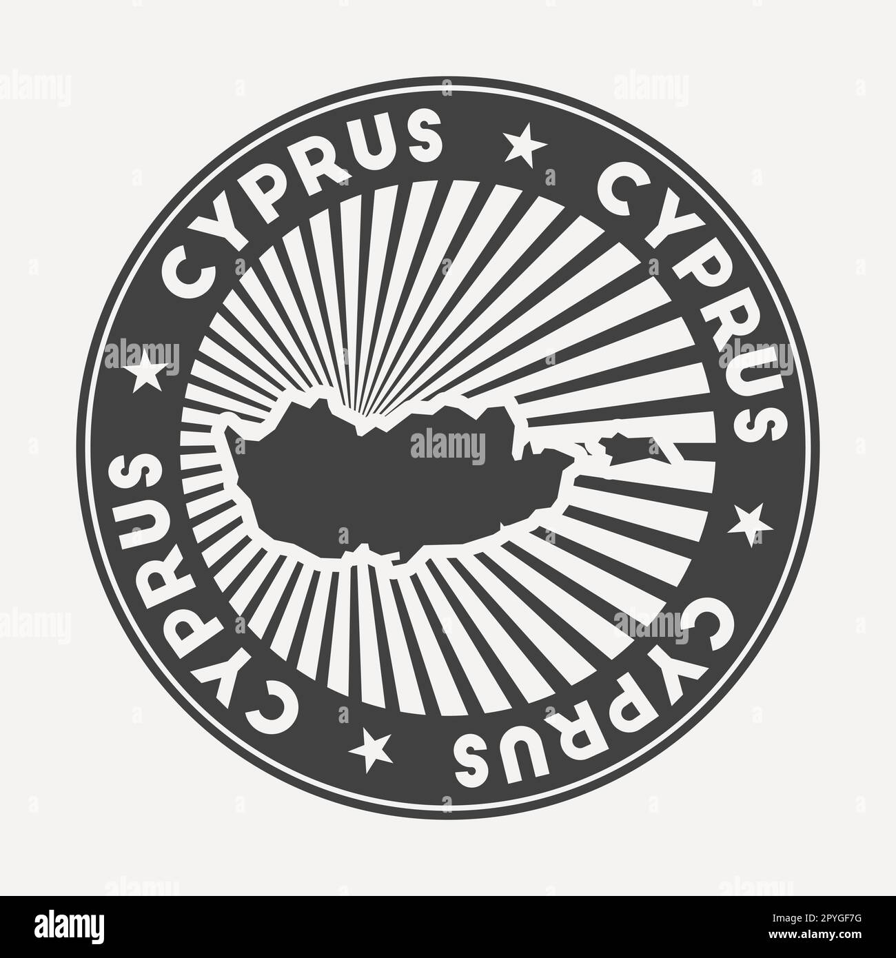 Logo rond Chypre. Badge de voyage vintage avec le nom circulaire et la ...