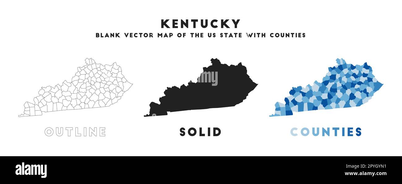 Carte du Kentucky. Borders of Kentucky pour votre infographie. Forme d ...