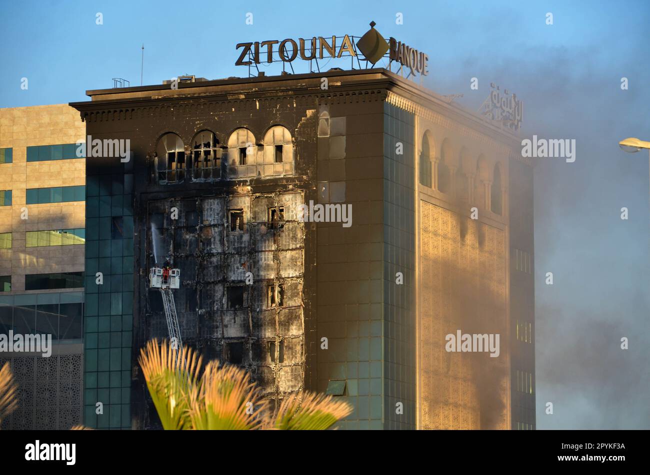 3 mai 2023 : Tunis, Tunisie, 03 mai 2023. Un incendie important s'est produit dans la soirée du ...