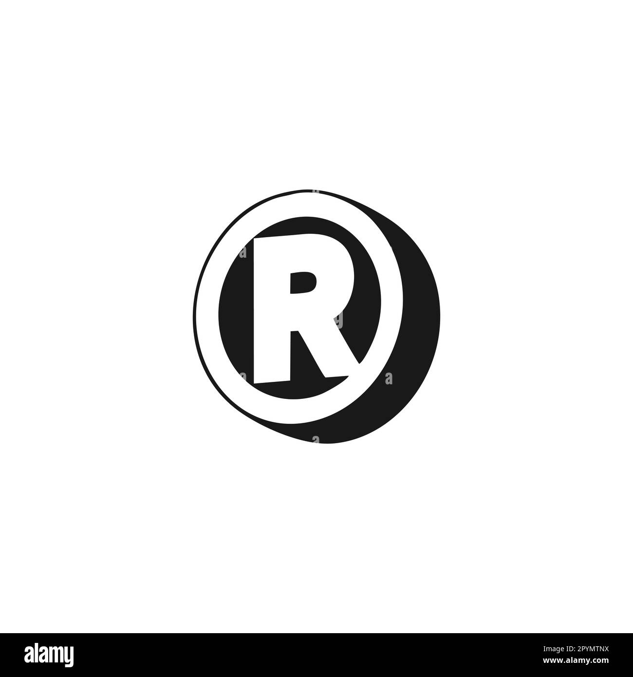 Lettre R en cercle, 3D symbole géométrique simple logo vecteur Image ...