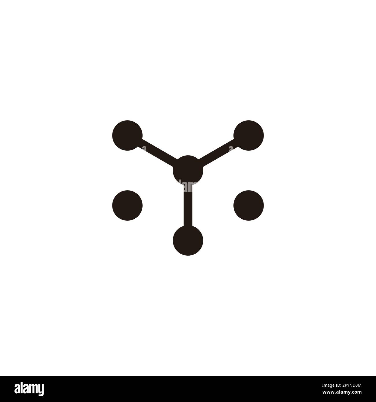 Lettre y coeur, molécules symbole géométrique simple logo vecteur Image ...