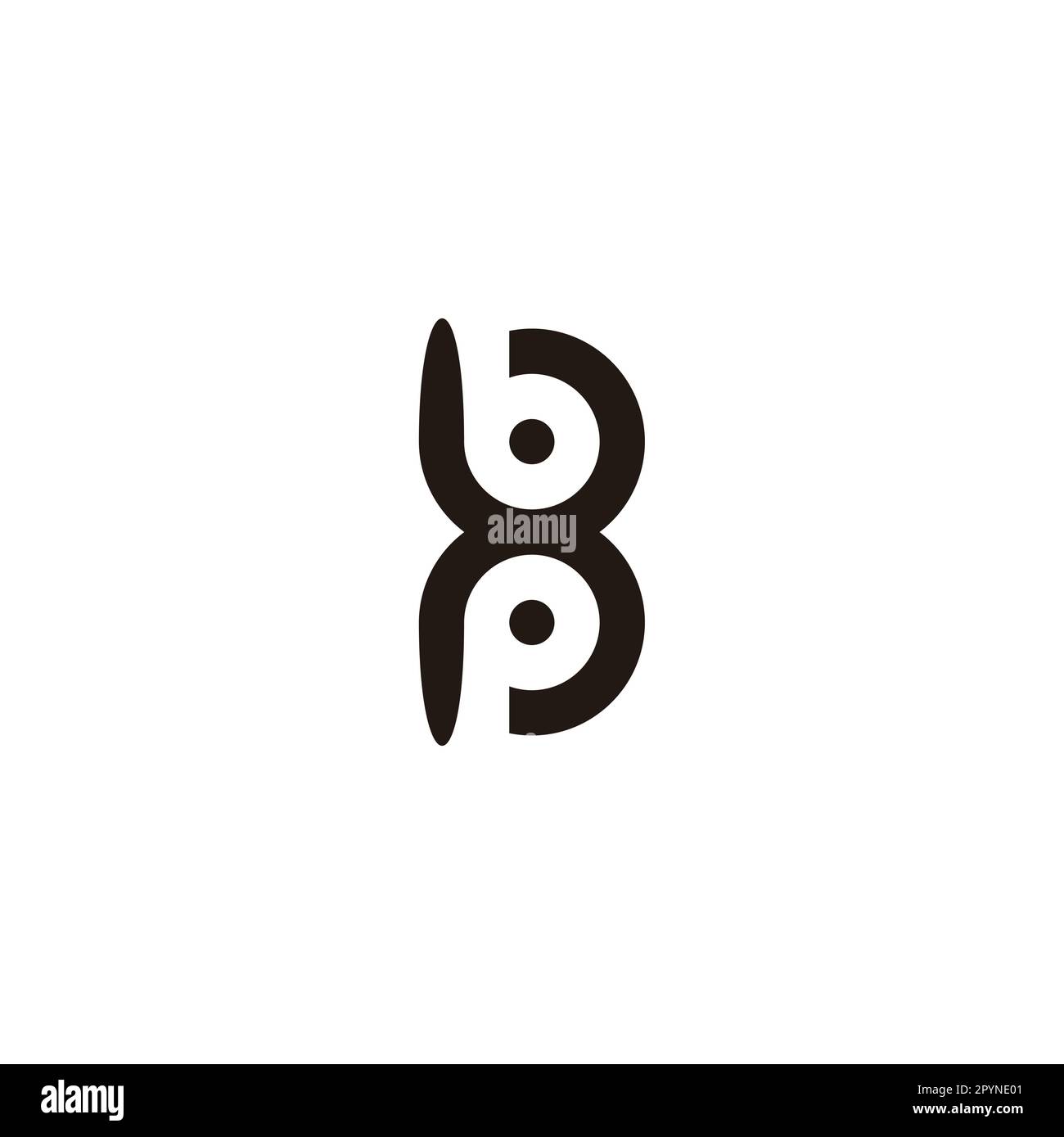 Lettre H ou B contour géométrique symbole simple logo vecteur Image ...