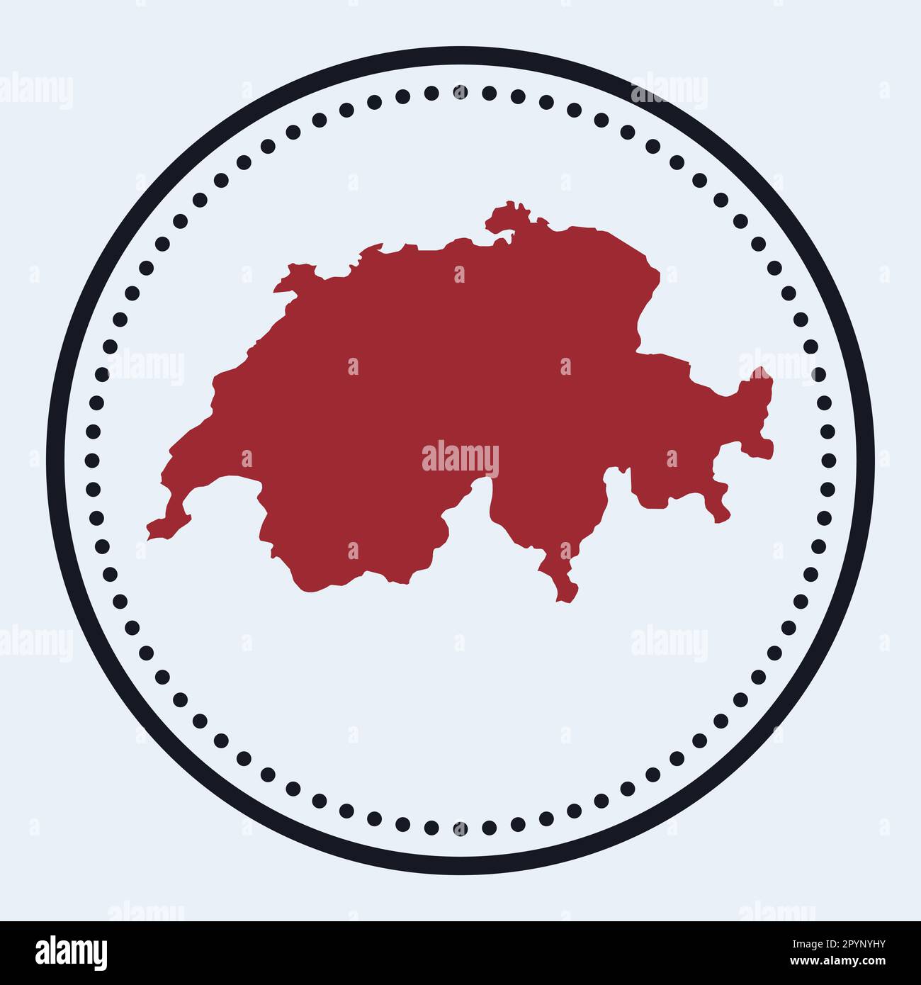 Timbre rond suisse. Logo rond avec carte du pays et titre. Badge ...