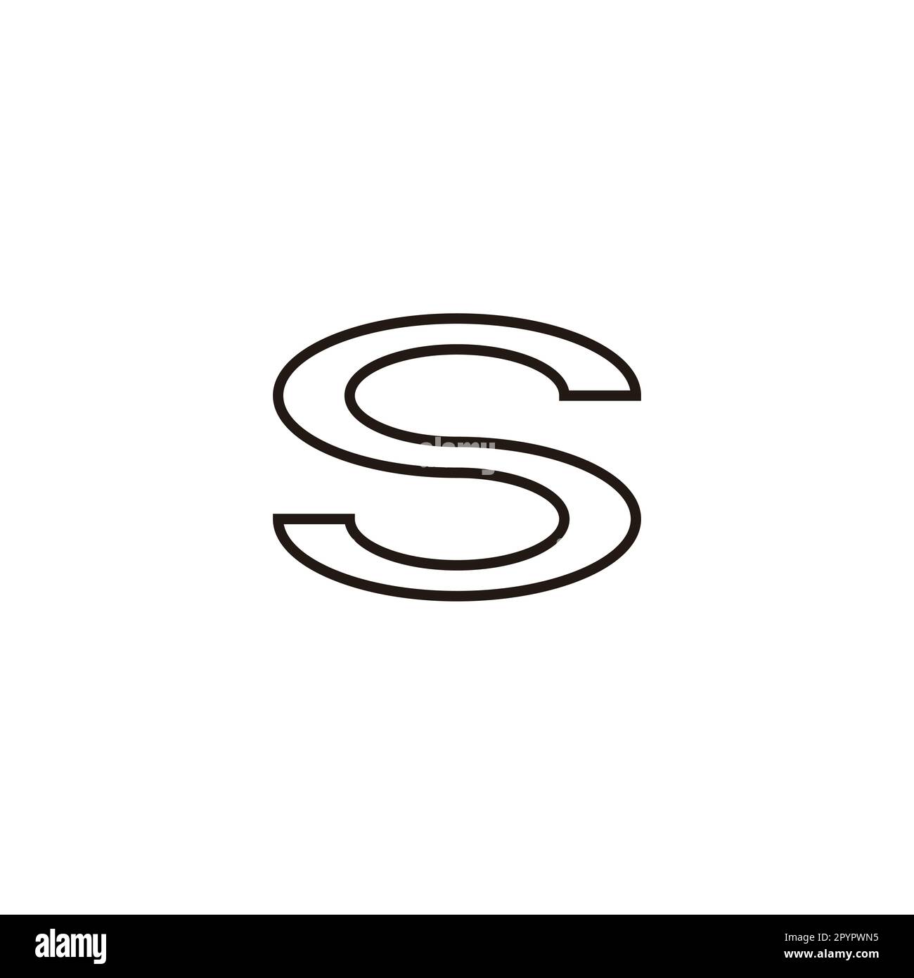 Lettre S ligne géométrique symbole simple logo vecteur Image ...