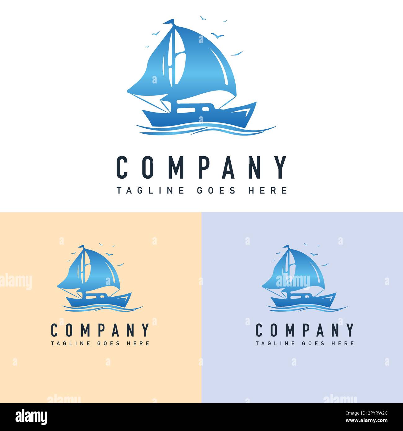 Modèle de conception du logo Yacht. Illustration de l'icône vecteur du ...