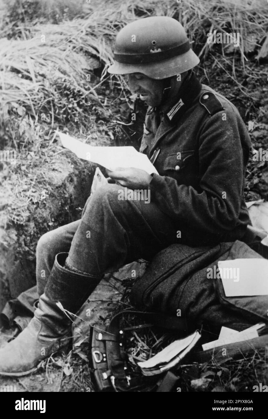 Lettre de soldat Banque d'images noir et blanc - Alamy