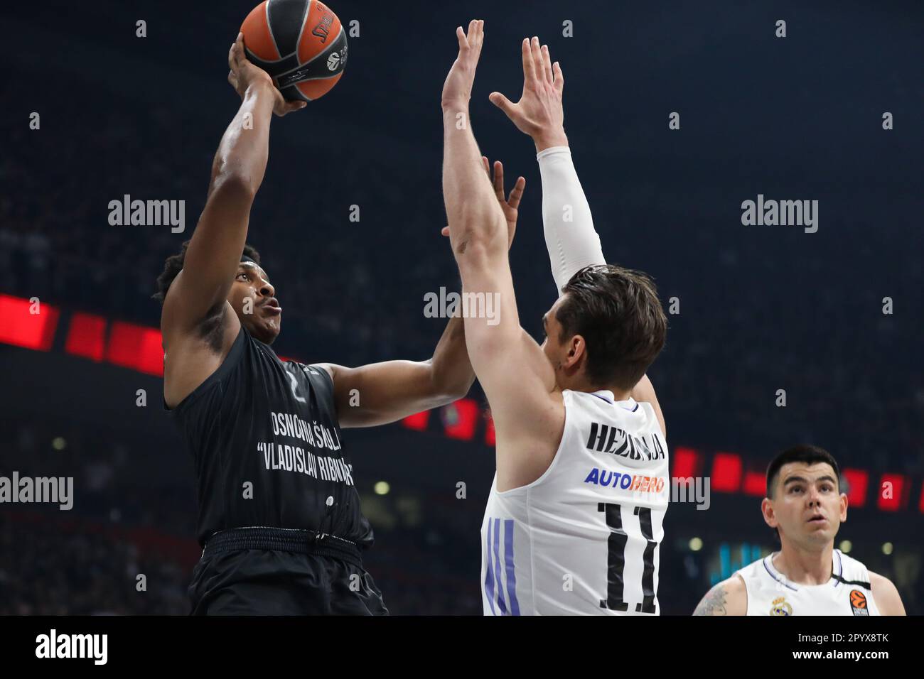 Belgrade, Serbie, 4 mai 2023. Zach Leday de Partizan Mozzart Bet ...