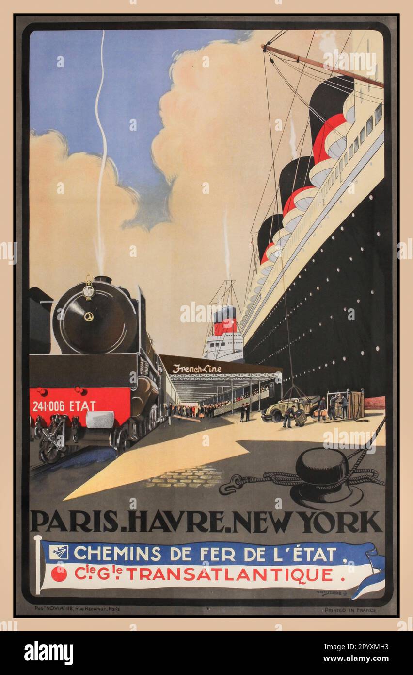 Vintage 1930s train French Line Ocean Liner chemins de fer de l'Etat ...