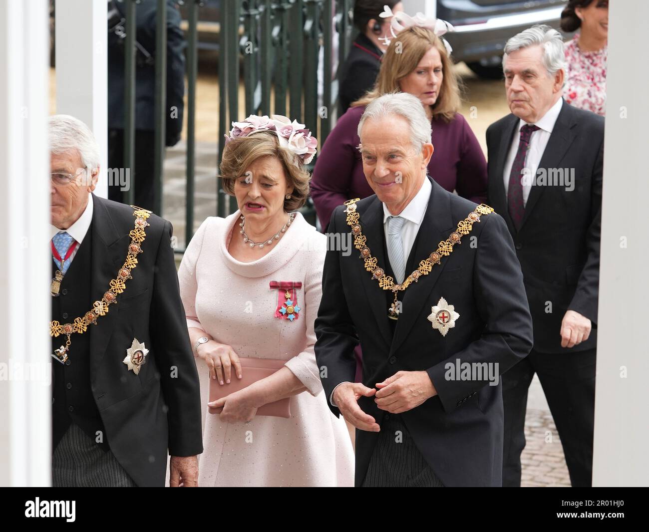 John Major, Tony and Cherie Blair, Gordon and Sarah Brown, arrive for ...