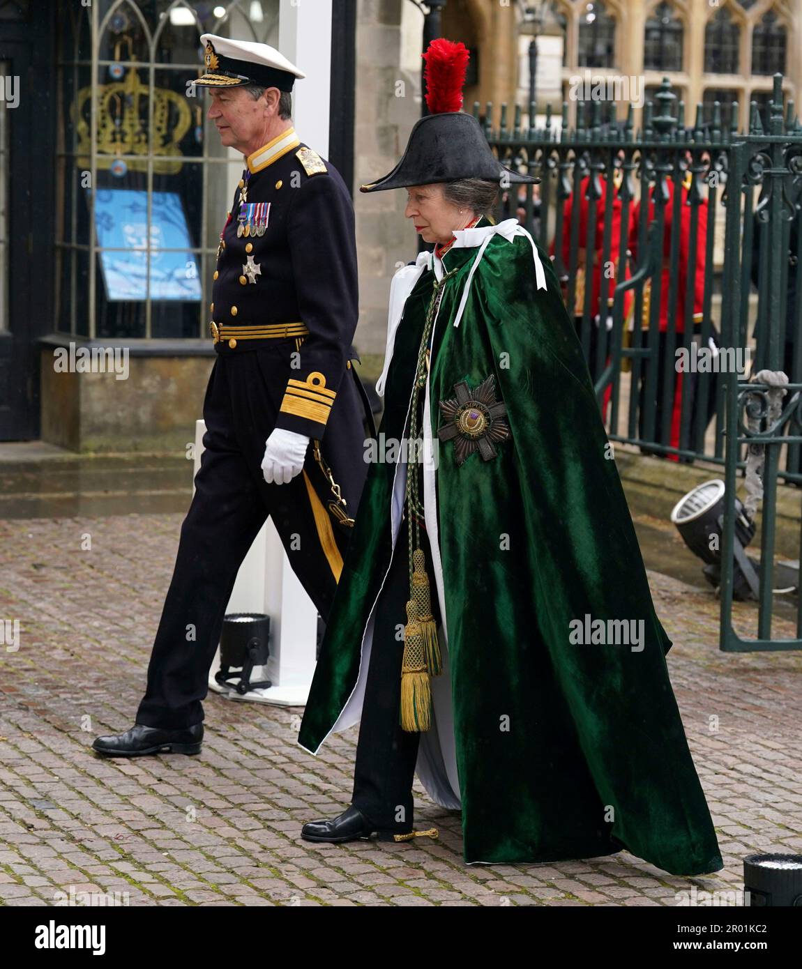Anne, the Princess Royal arriving with Vice Admiral Sir Tim Laurence ...