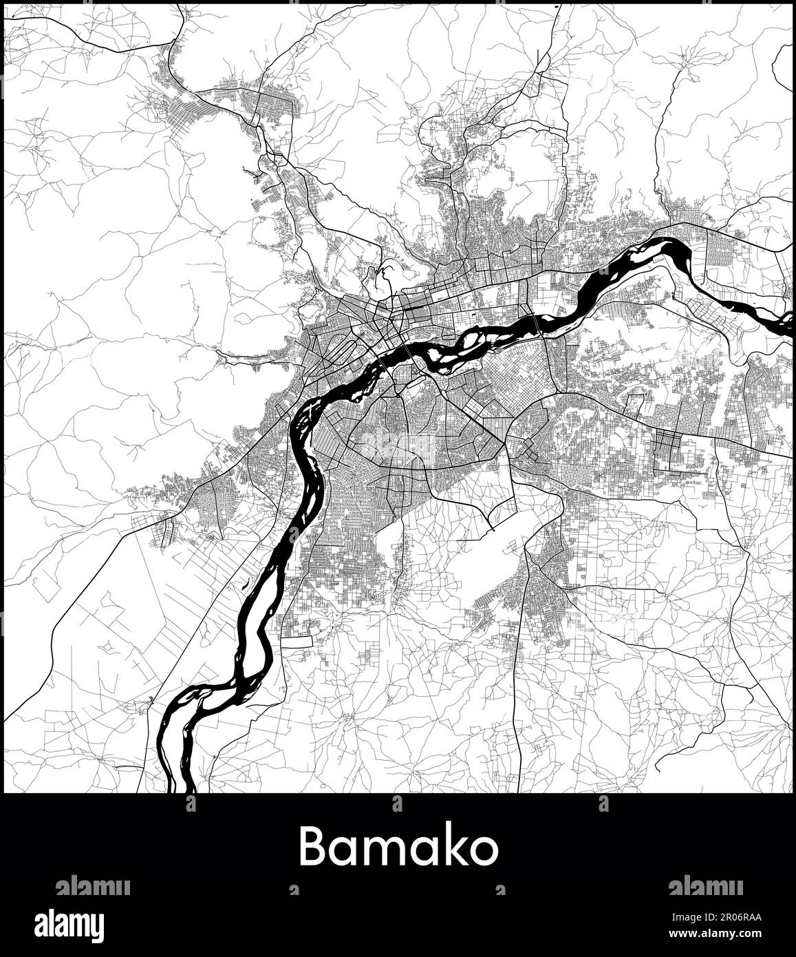 Carte de la ville Afrique Mali Bamako illustration vectorielle Image ...