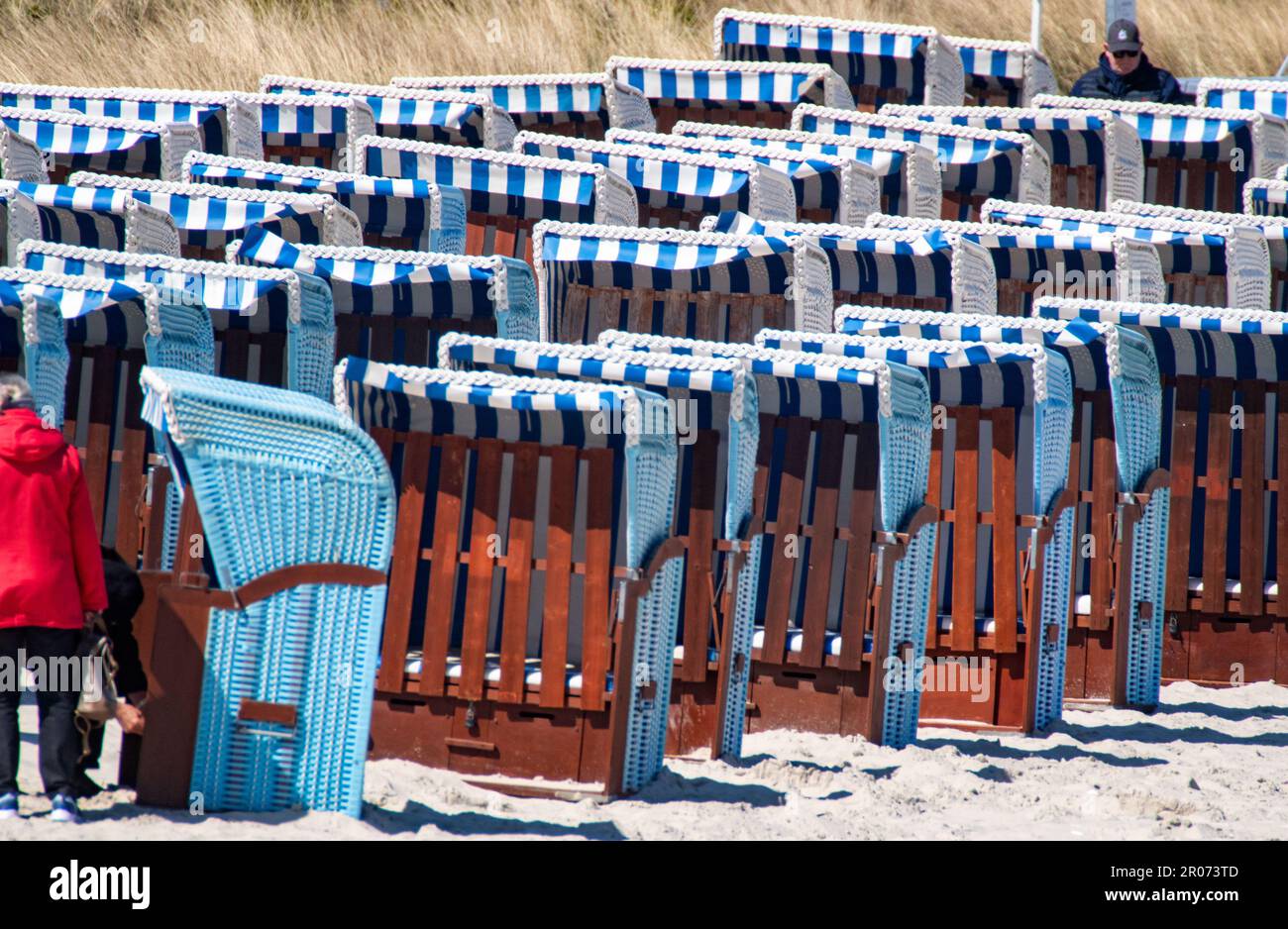Binz, Allemagne. 07th mai 2023. Le temps ensoleillé règne sur la plage ...