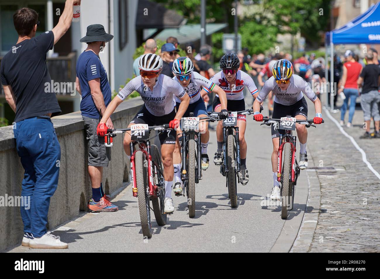 Chur, Suisse. 7 mai 2023. Die Verfolgerinnen (von links nach rechts ...