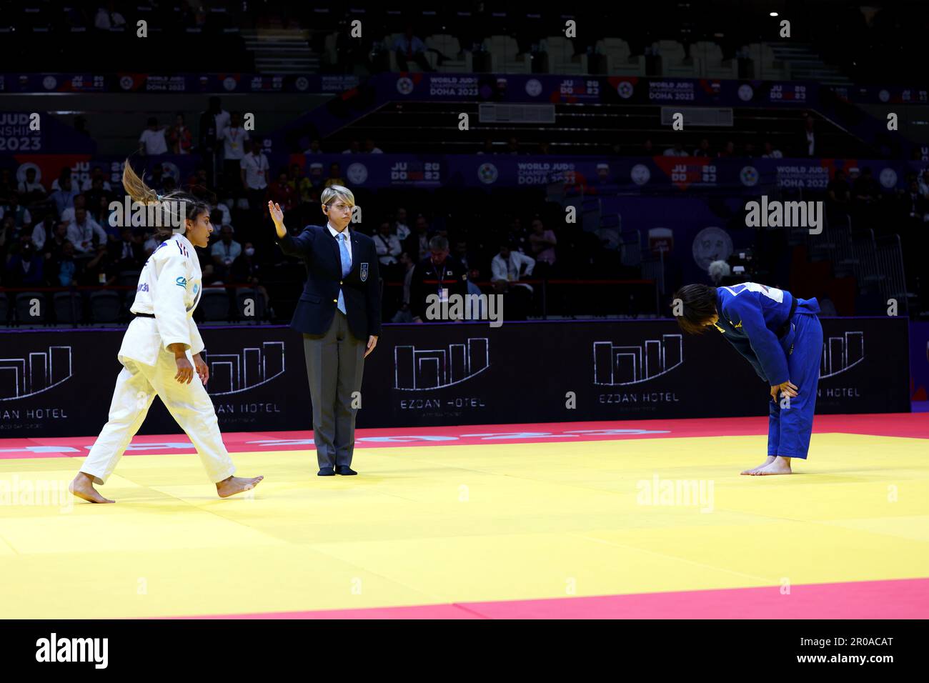 Stade Ali Bin Hamad Al Attiyah, Doha, Qatar. 7th mai 2023. (G-D) Shirine Boukli (FRA), Wakana ...