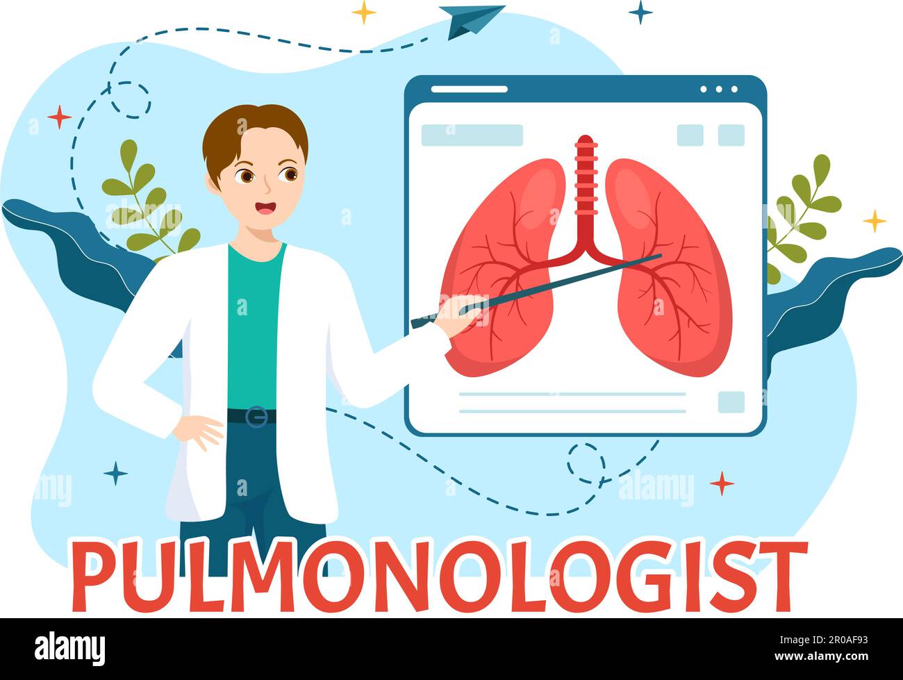 Illustration du vecteur pulmonologique avec le docteur Pulmonologiey ...