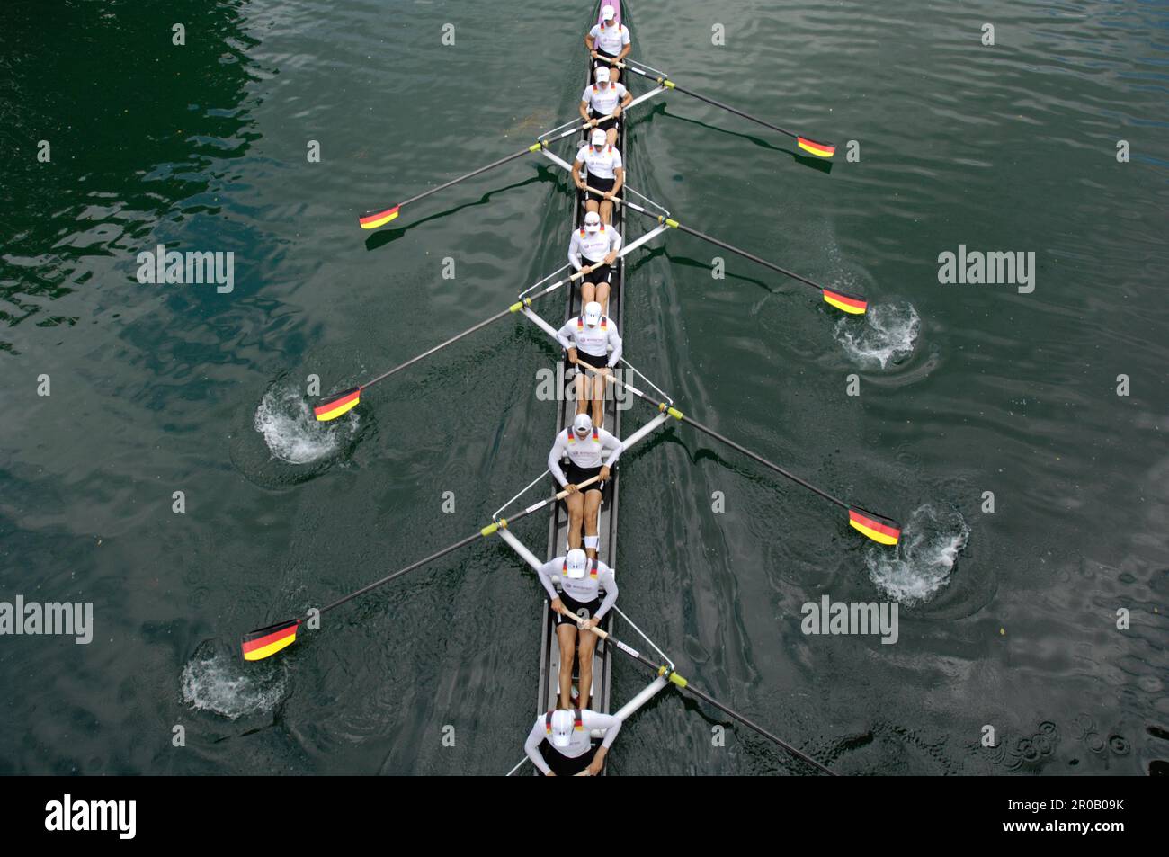 Steuermann Peter Thiede, Matthias Flach (Schlagmann), Florian Mennigen ...