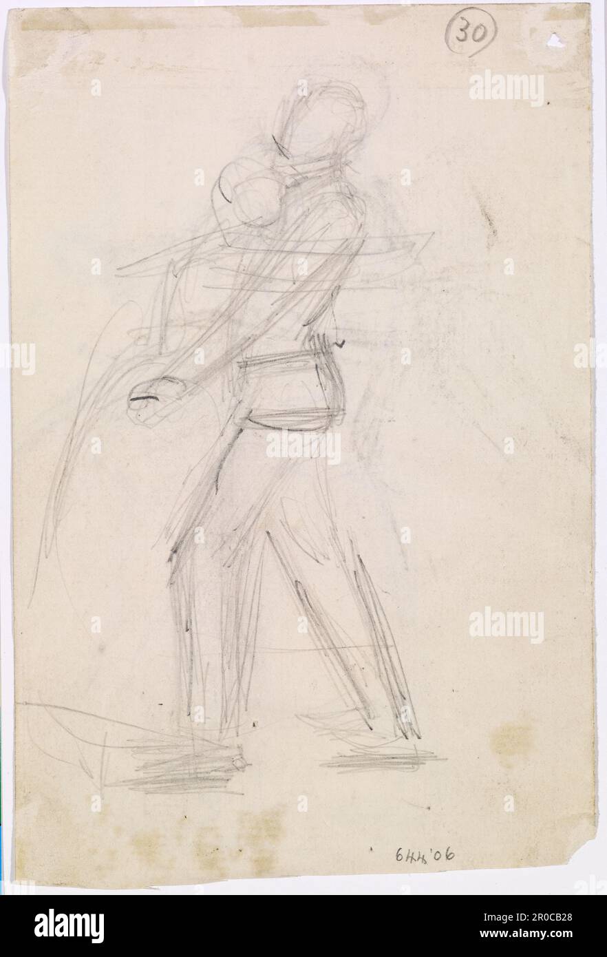 [Verso]. Le retour du Crusader - esquisse du Crusader et de sa femme, 1855-56. Artiste: John ...