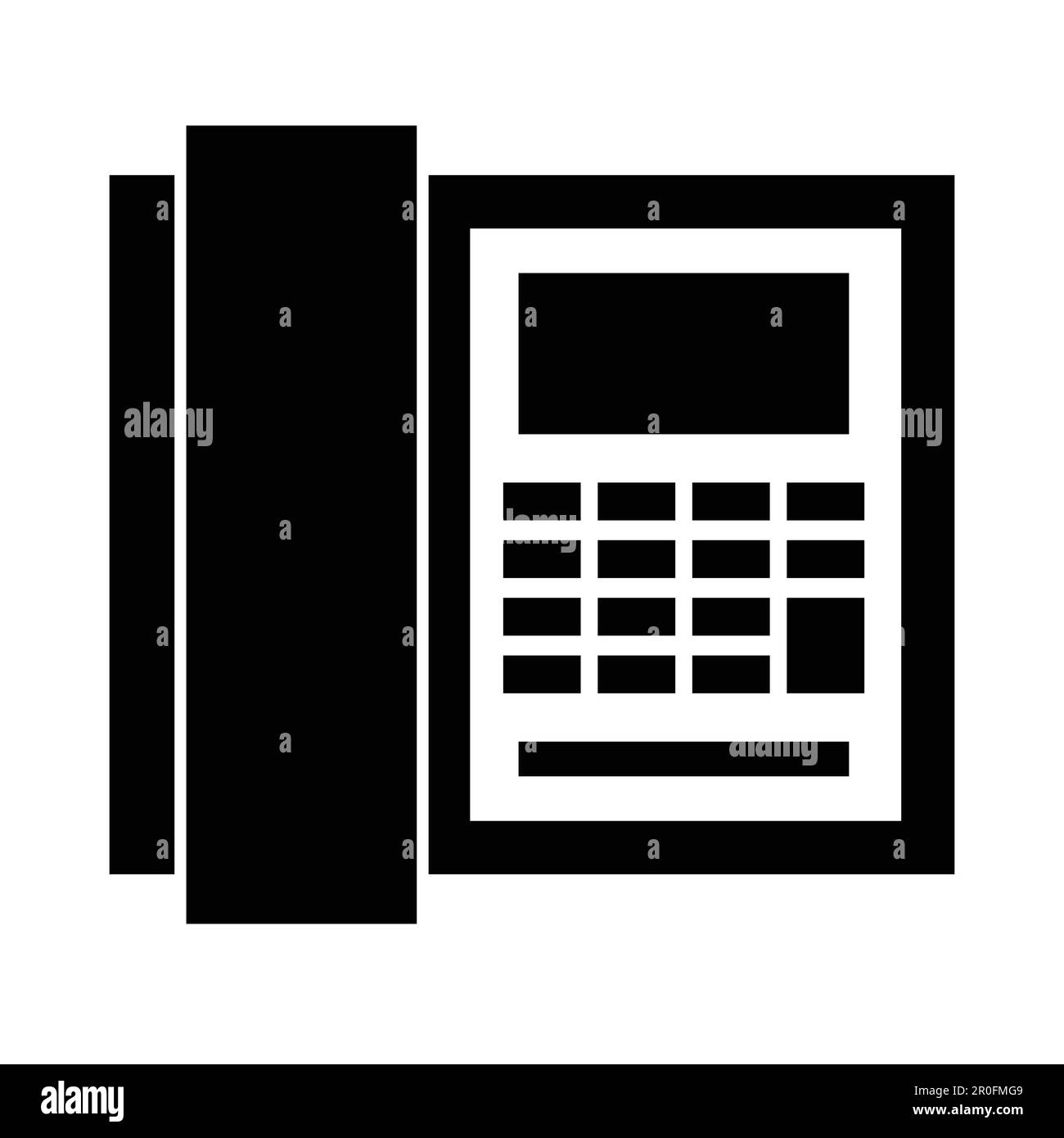 Pictogramme telephone blanc Banque d'images noir et blanc - Alamy