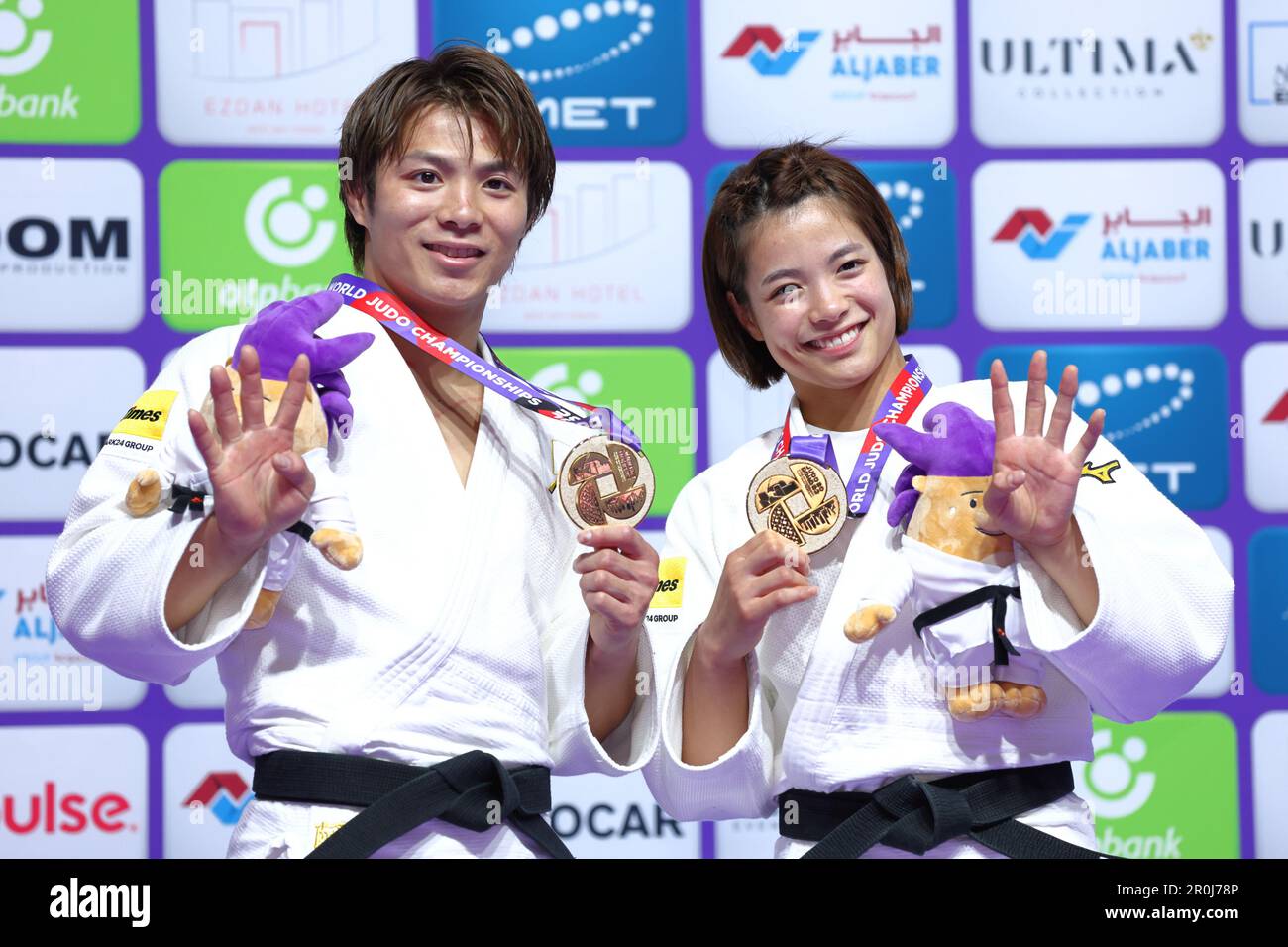 Stade Ali Bin Hamad Al Attiyah, Doha, Qatar. 8th mai 2023. (G-D) Hifumi Abe, Uta Abe (JPN), 8 ...