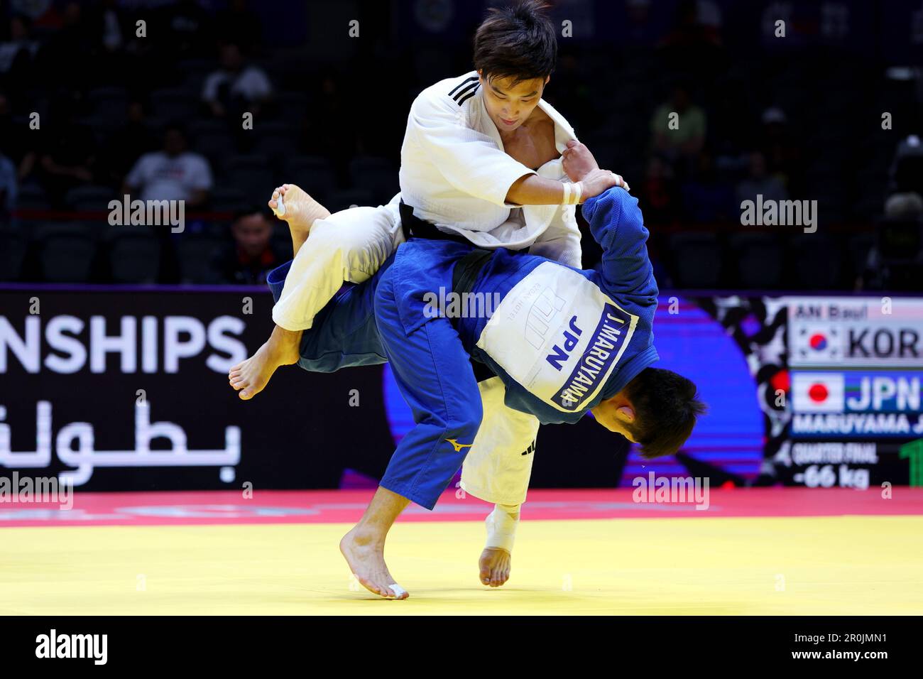 Stade Ali Bin Hamad Al Attiyah, Doha, Qatar. 8th mai 2023. (Haut-bas) an Baul (KOR), Joshiro ...