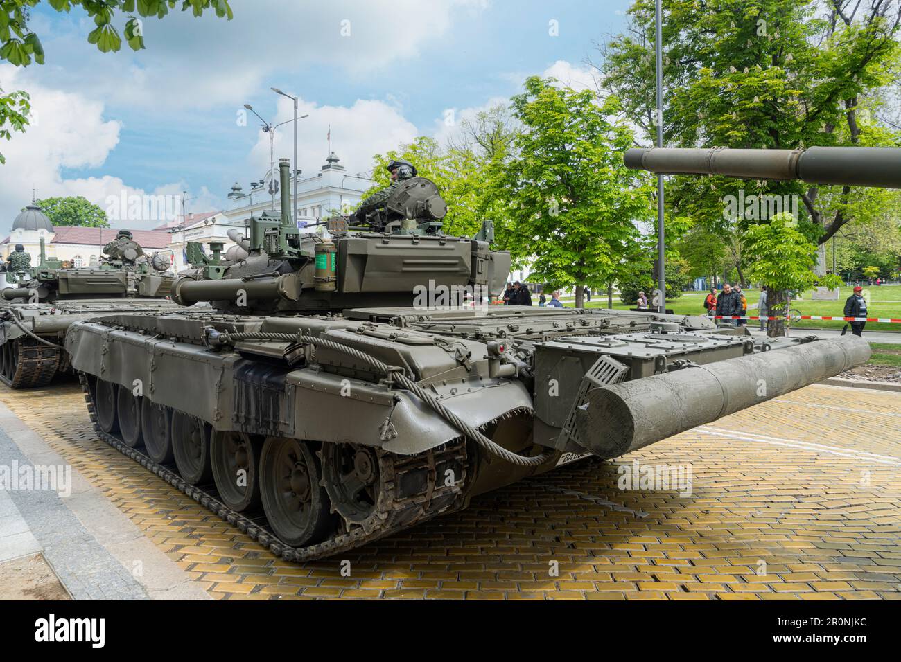 Sofia, Bulgarie. 6 mai 2023. Véhicules militaires blindés alignés pour ...