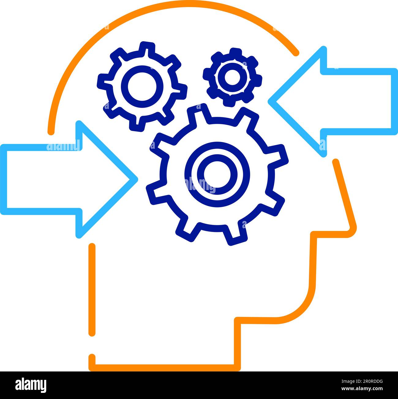 Icône de vecteur de ligne mince du processus de prise de décision ...