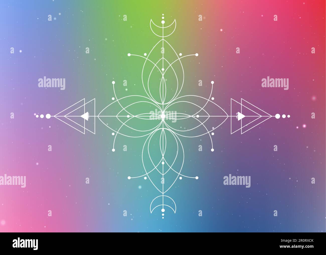 Géométrie sacrée, fleur de vie, dessin mystique : cercles, triangles ...