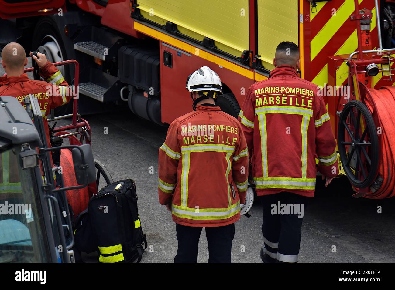 Marseille, France. 09th mai 2023. Les pompiers du Bataillon des marins ...