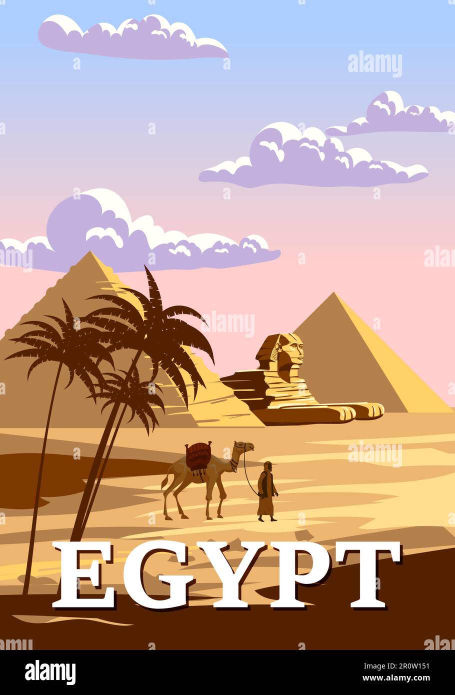 Antique Sphinx, Égypte Pharaon Pyramids affiche ancienne. Voyage en ...