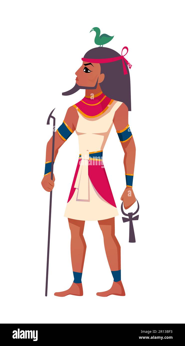 Geb de Dieu égyptien antique avec l'oie d'animal sacré sur la tête ...