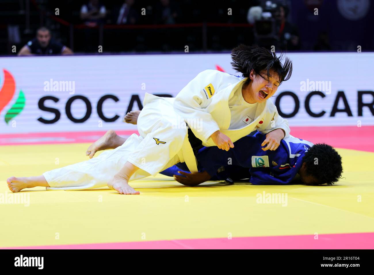 (Haut-bas) Saki Niizoe (JPN), Marie Eve Gahie (FRA), 11 MAI 2023 - Judo : Championnats du monde ...