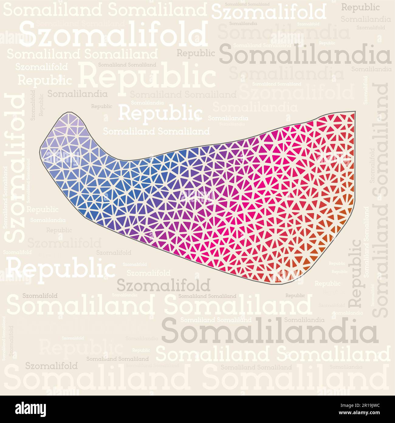 CARTE DU SOMALILAND. Noms de pays dans différentes langues et forme de ...
