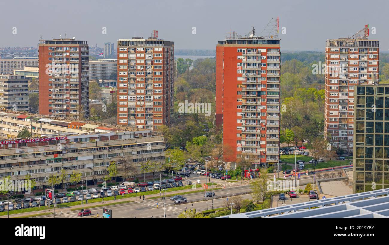 Belgrade, Serbie - 09 avril 2023: Bâtiments résidentiels de la tour du ...